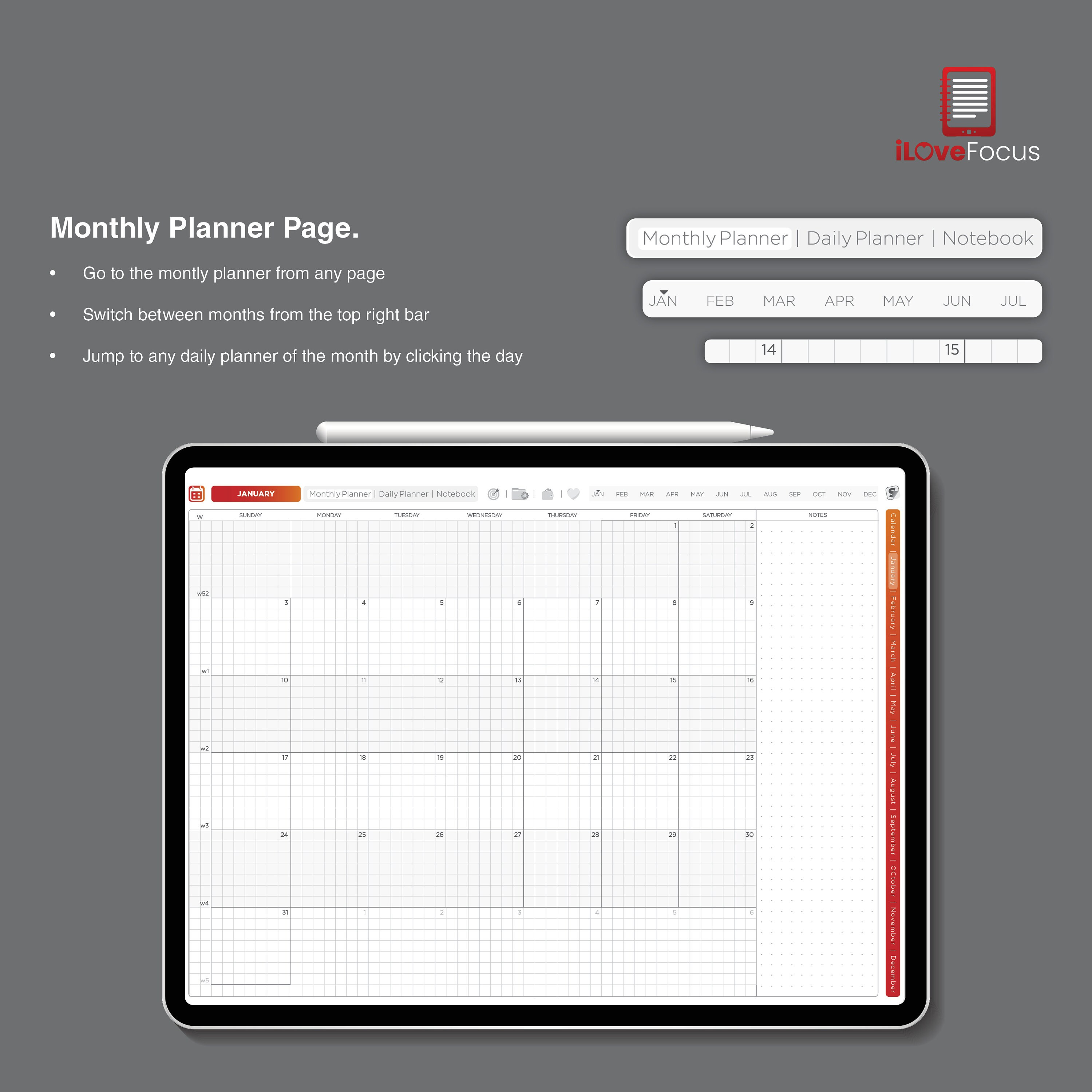 iLoveFocus© Digital Planner 2021 notability BEST DATED Daily Work Life ...