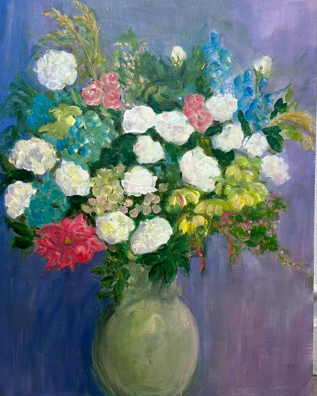 Contemporary Acrylic Still Life Flower Painting - Etsy