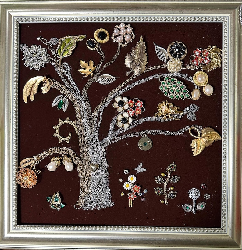 CUSTOM Tree of Life Vintage Jewelry Assemblage Art Made From Your ...