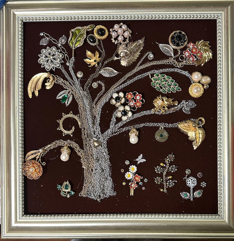CUSTOM Tree of Life Vintage Jewelry Assemblage Art Made From Your ...