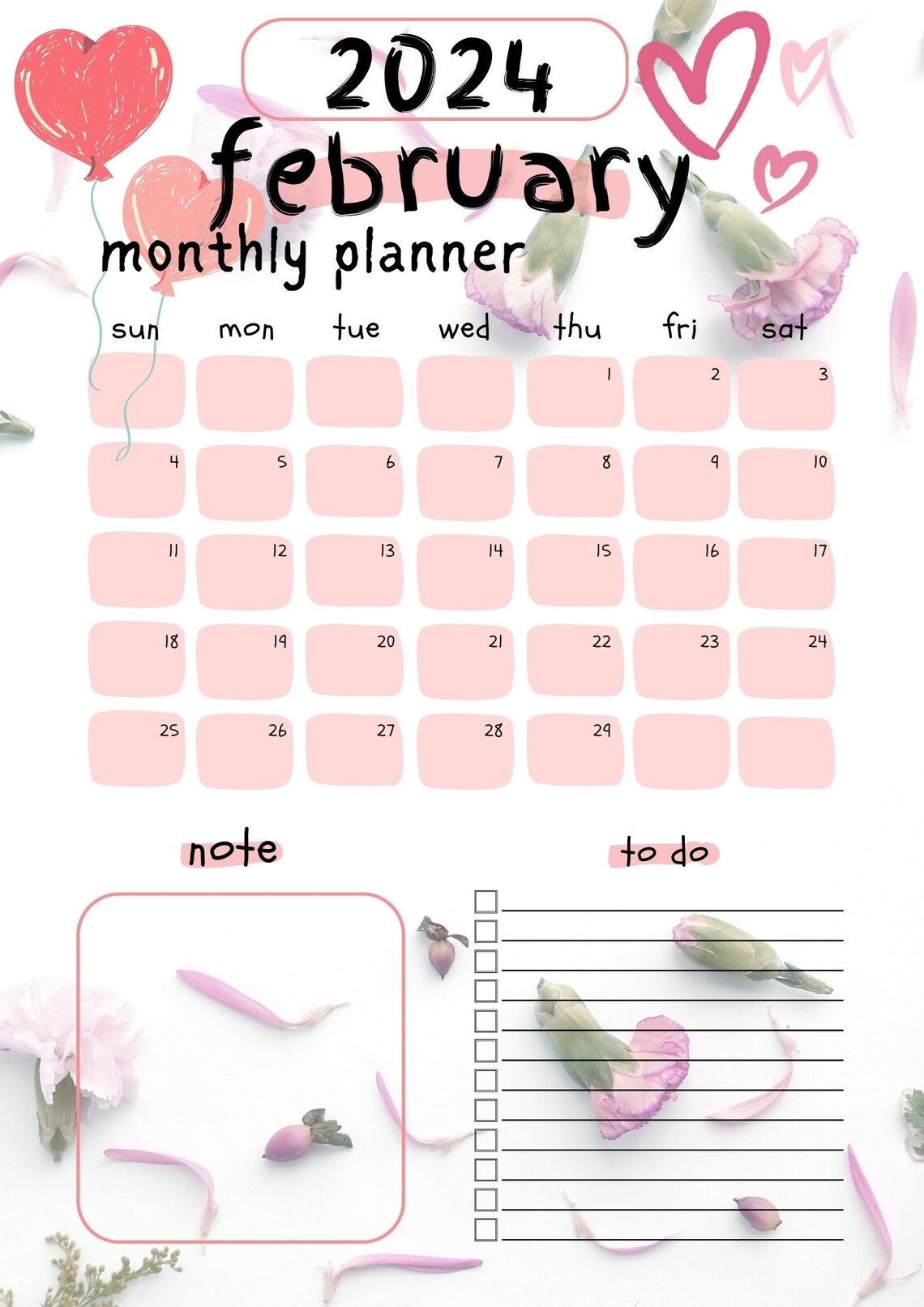 Printable February Calendar, Printable Valentine's Day Calendar ...