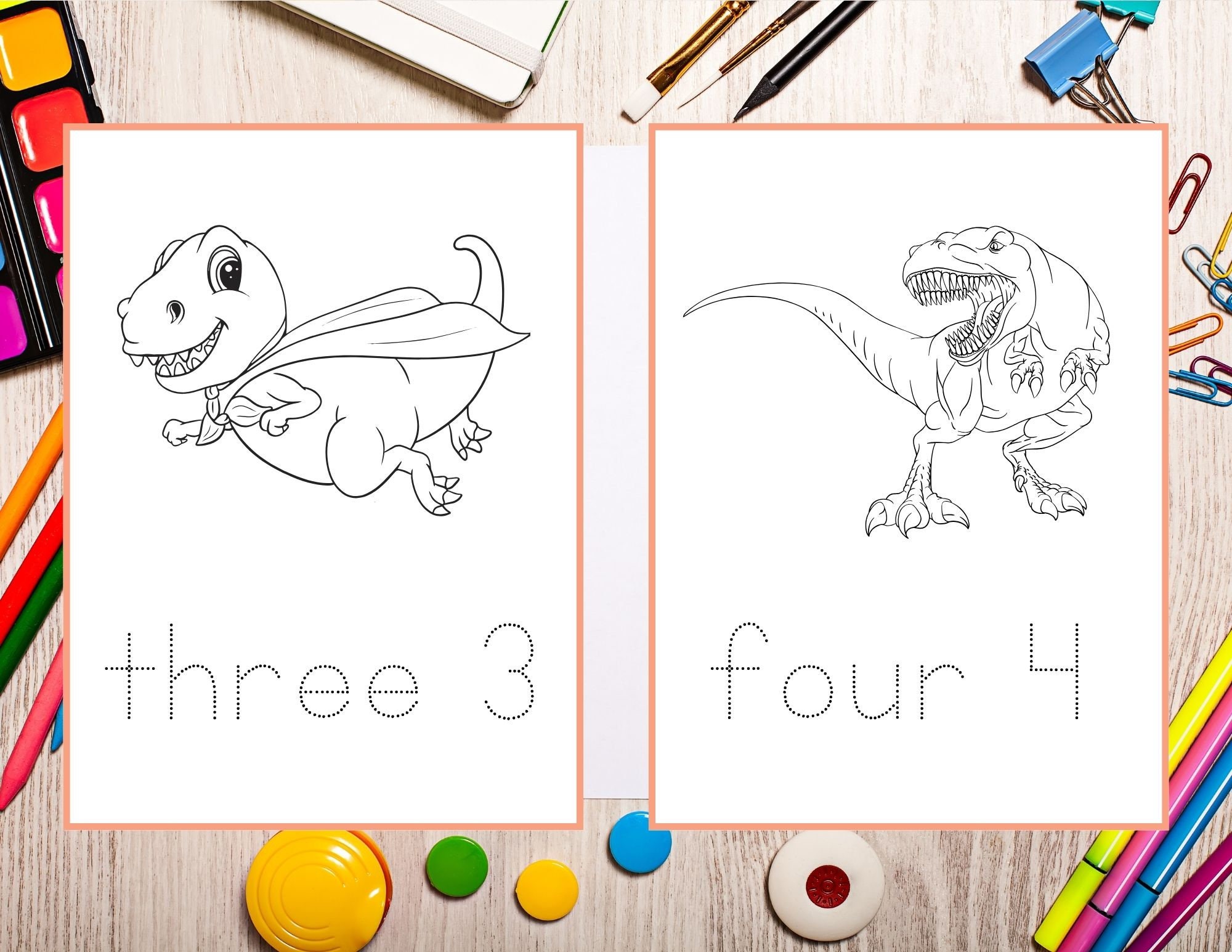 Dino Delight: Digital Dinosaur Coloring Pages for Kids Roar Into ...