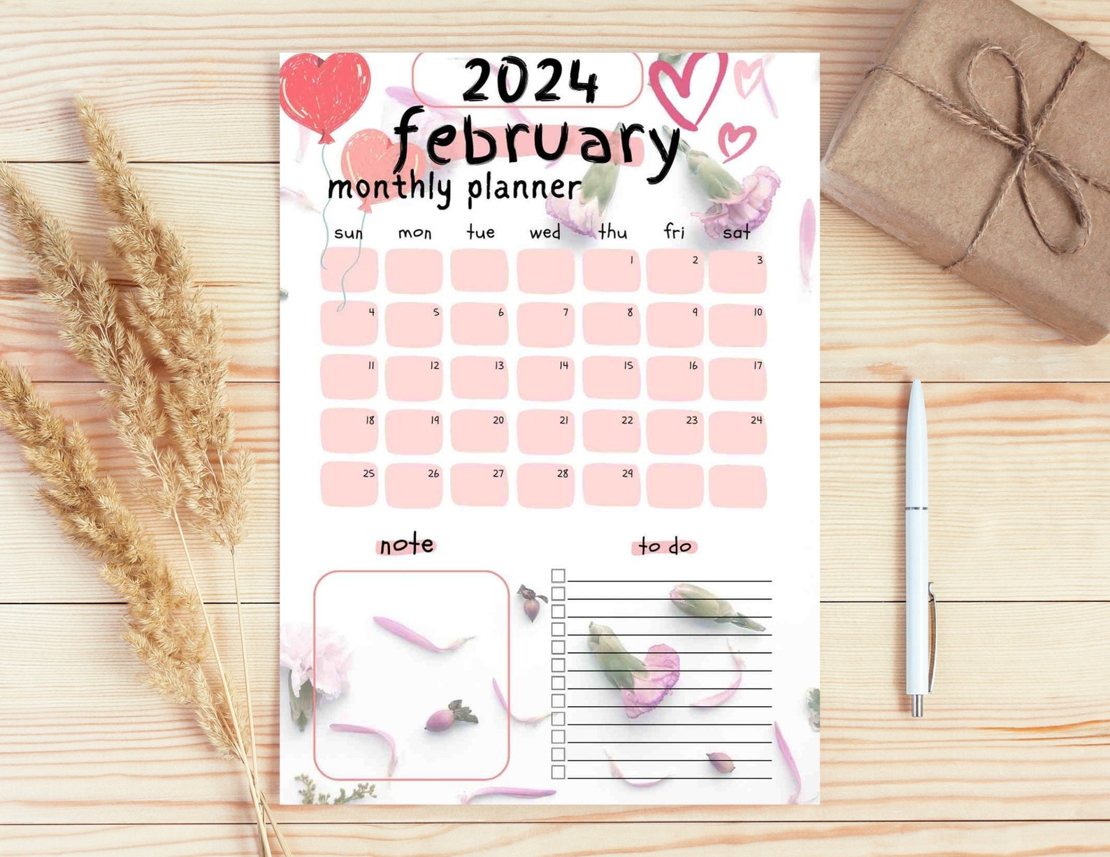 Printable February Calendar, Printable Valentine's Day Calendar ...