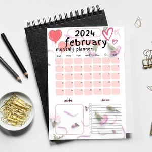 Printable February Calendar, Printable Valentine's Day Calendar ...