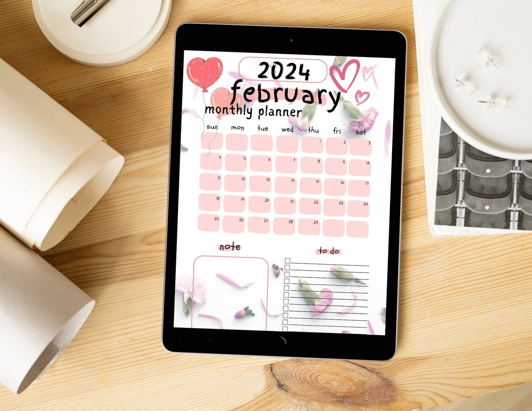 Printable February Calendar, Printable Valentine's Day Calendar ...