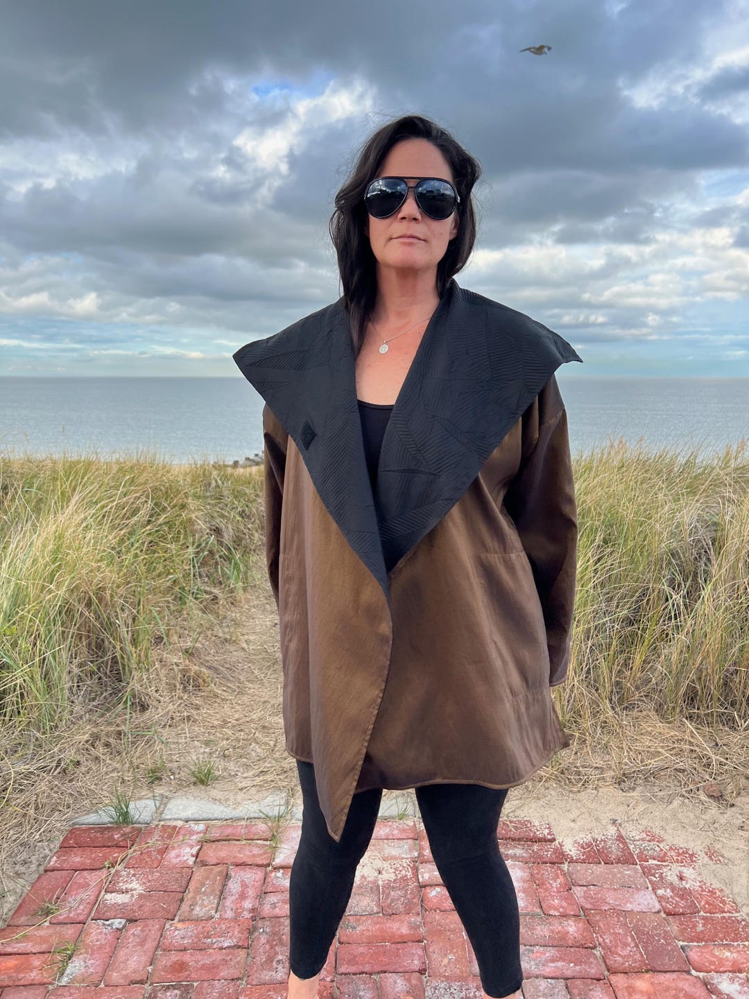 Reversible Rain Coat Smock Black and Bronze - Etsy