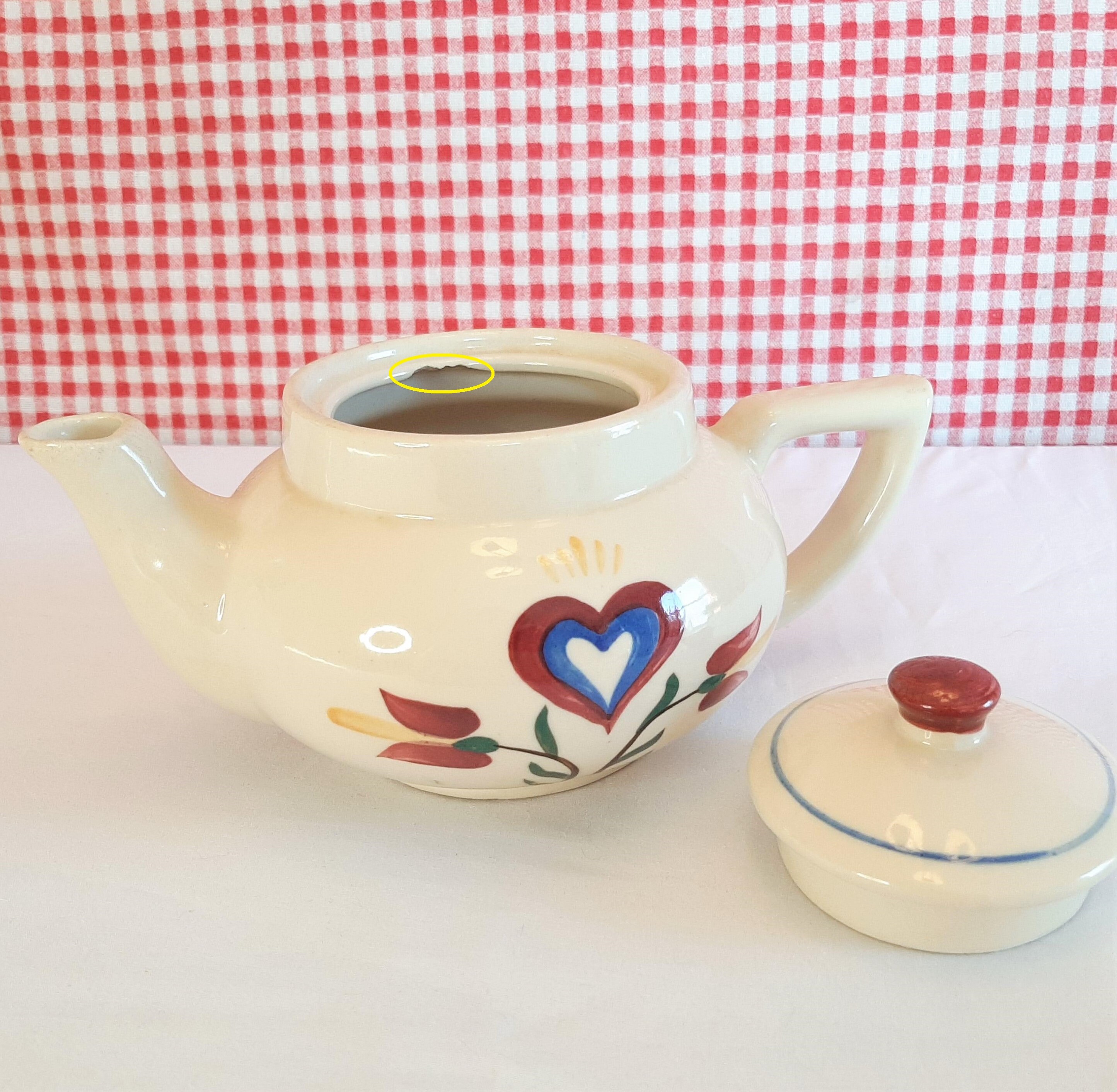 Shawnee Pottery Teapot Dutch Heart and Tulips Vintage From | Etsy