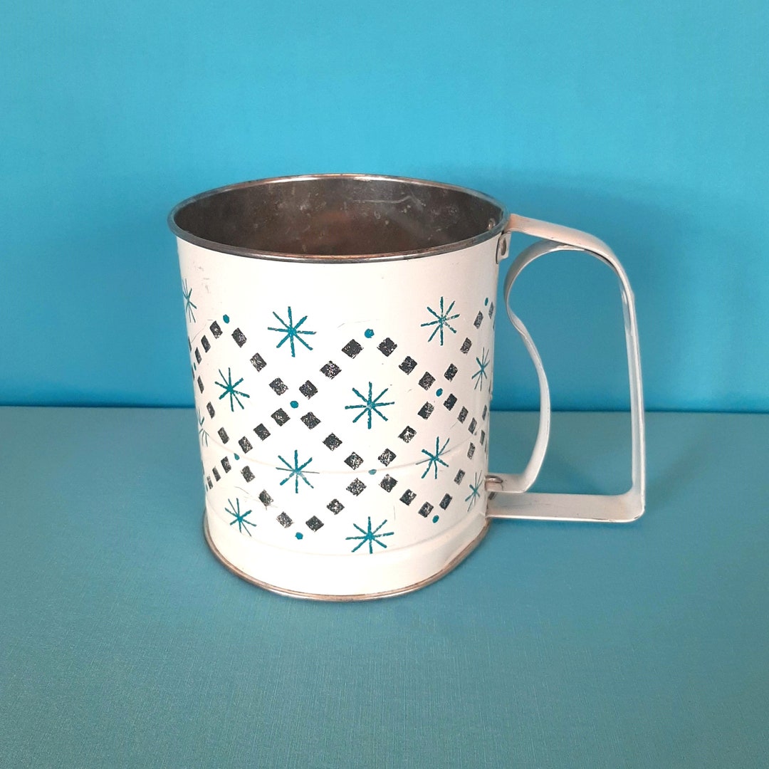 Vintage Androck Flour Sifter Atomic Starburst Pattern Turquoise on ...