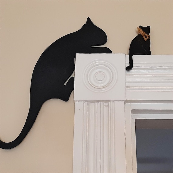 Black Cats Shelf Sitters Door Frame Window Frame Decor - Etsy