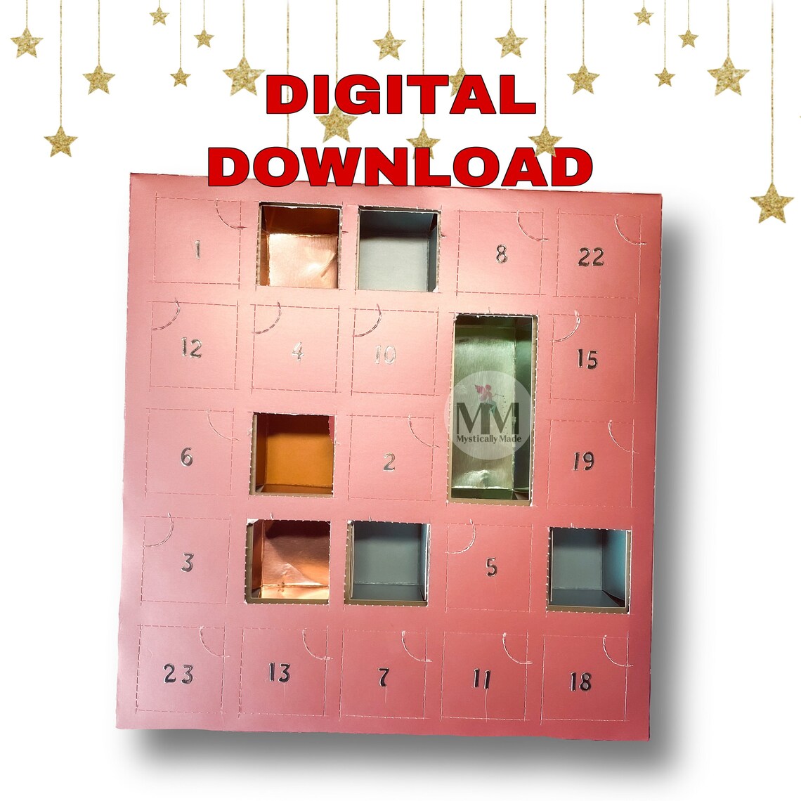 24 Day Advent Calendar SVG Digital File Svg Christmas | Etsy