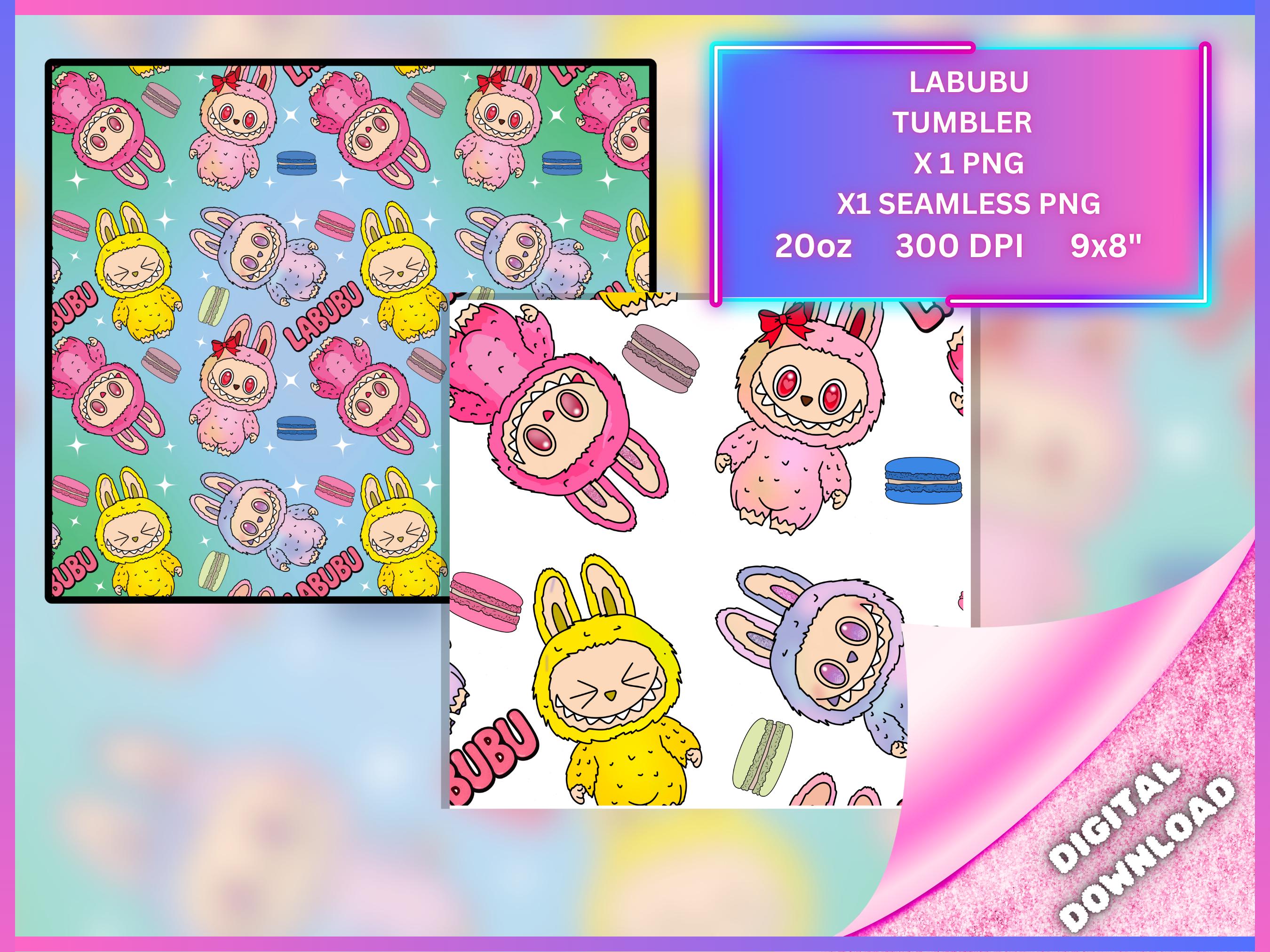 Labubu Patterns, Labubu Seamless Pattern Labubu, Cute Monster Tumbler ...