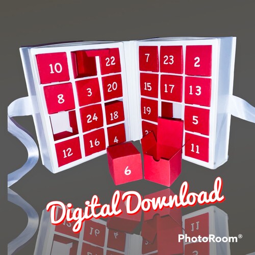Advent Calendar Book SVG & Digital Paper Set Digital File - Etsy