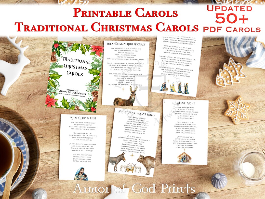 Christmas Carols Songbook 50 Printablescarol Sheet (Download Now) - Etsy