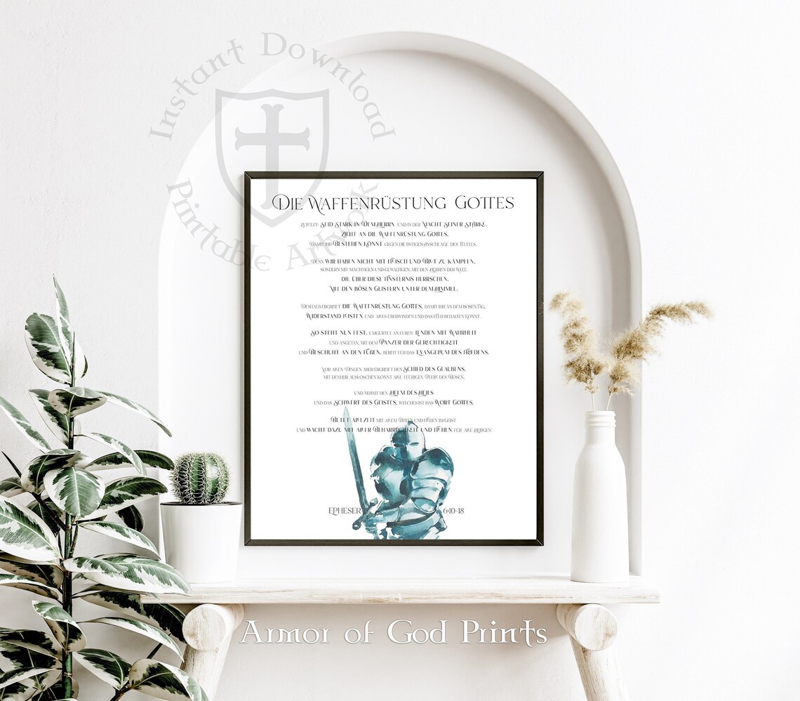 Armor of God in German Armor of God Printable Ephesians6 Epheser 6 ...