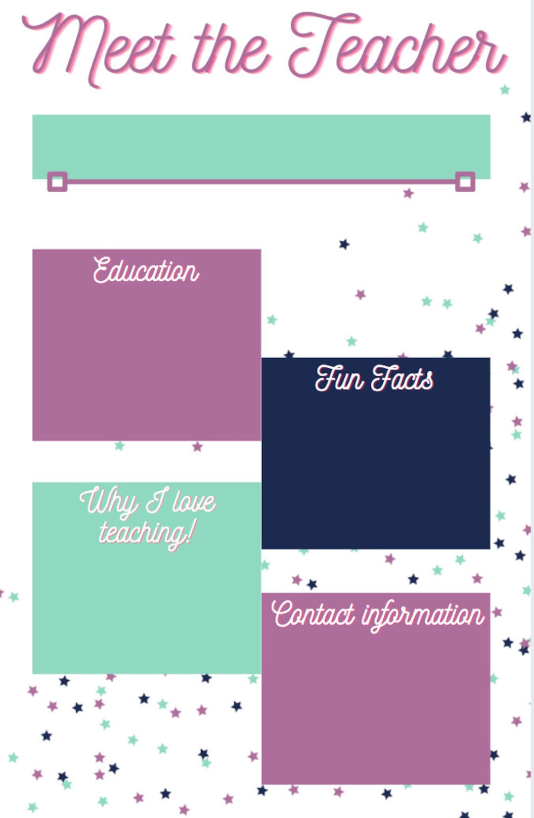 Meet the Teacher Template- Print Out Document - Etsy