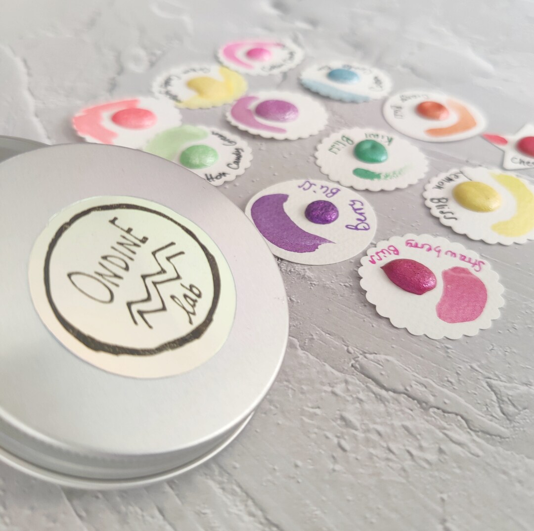 Set of 12 Handmade Watercolor Dot Cards Pearl Colors Duocolor - Etsy