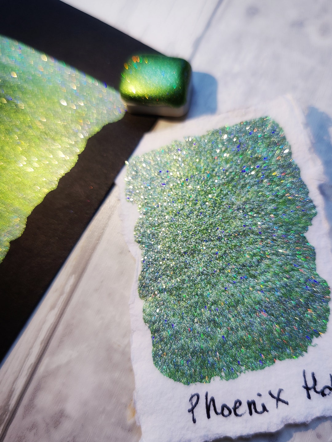 Holographic Craft Watercolor 1/4 Godet Holo Green Chrome Base Paint ...