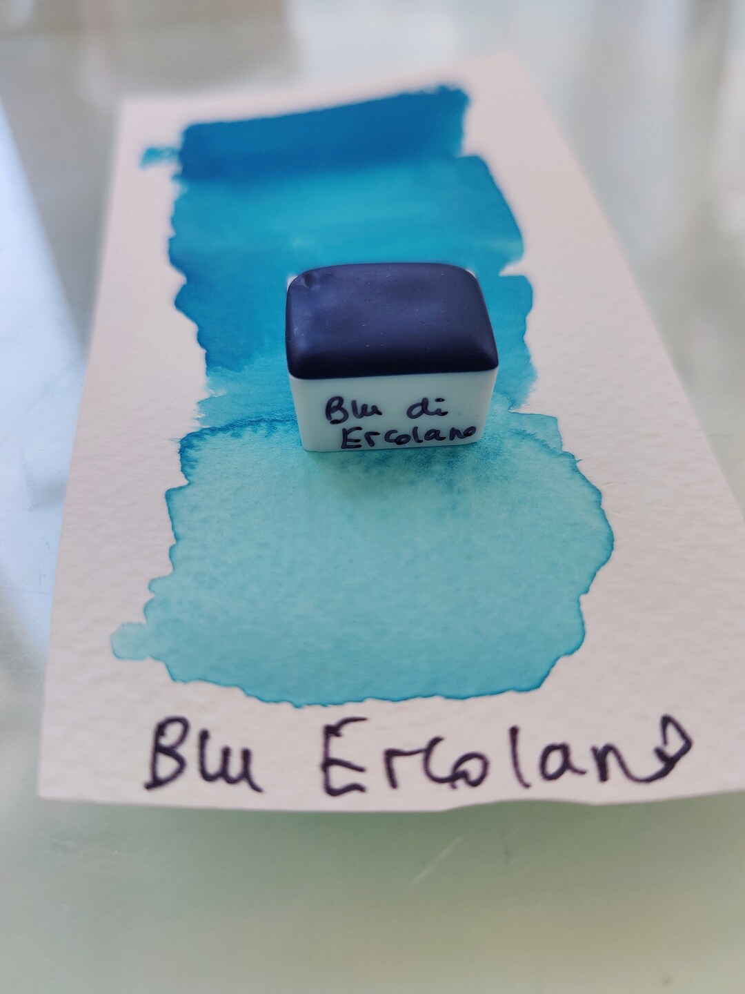 Watercolor Handcrafted 1/2 Pan Watercolor Godet Blue Handlettering ...