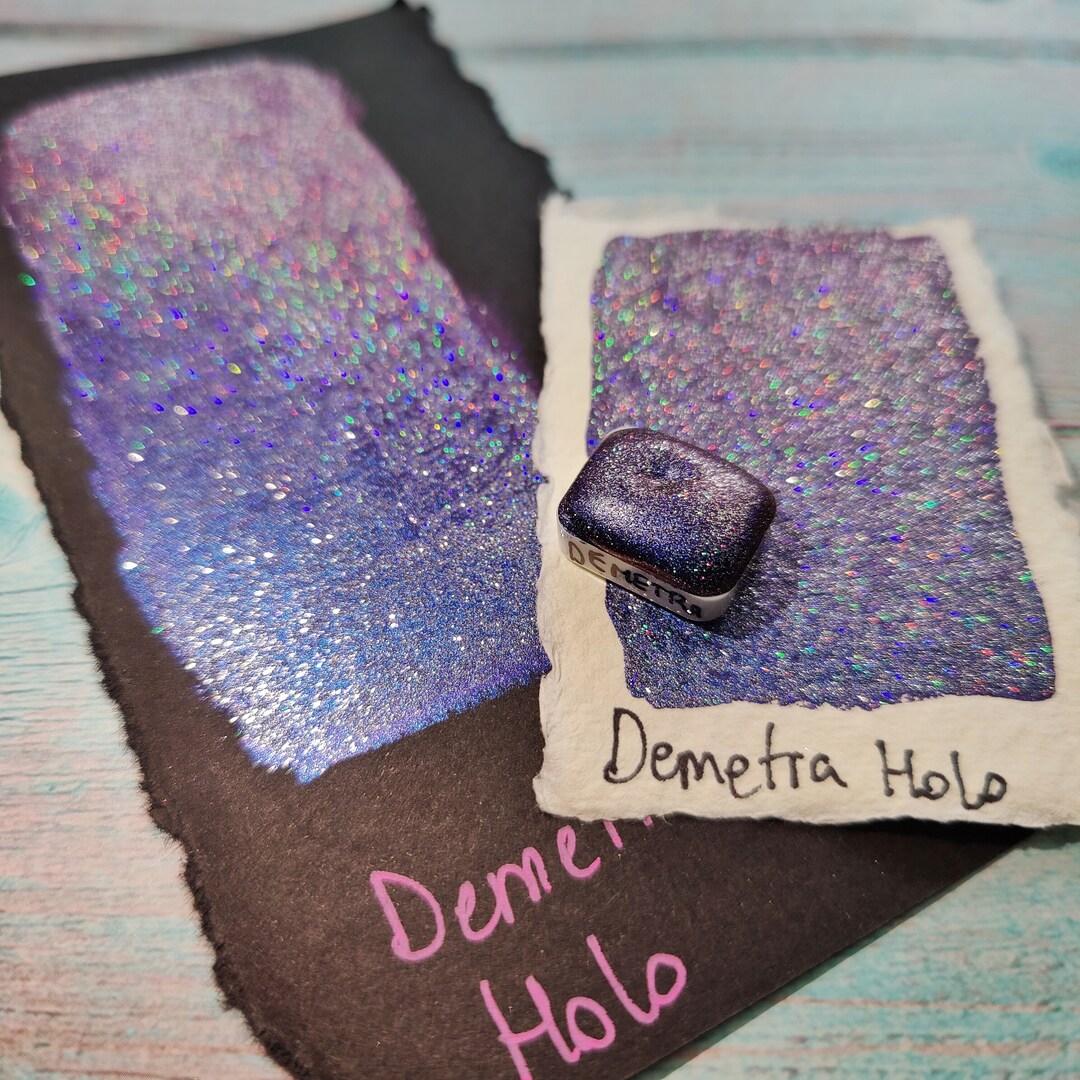 Watercolor Craft 1/4 Pan Blue Purple Colorshift Holographic Holo Paint ...