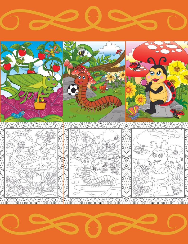 Bug Color by Number Coloring, Bug Coloring, Insect Coloring, Color by ...