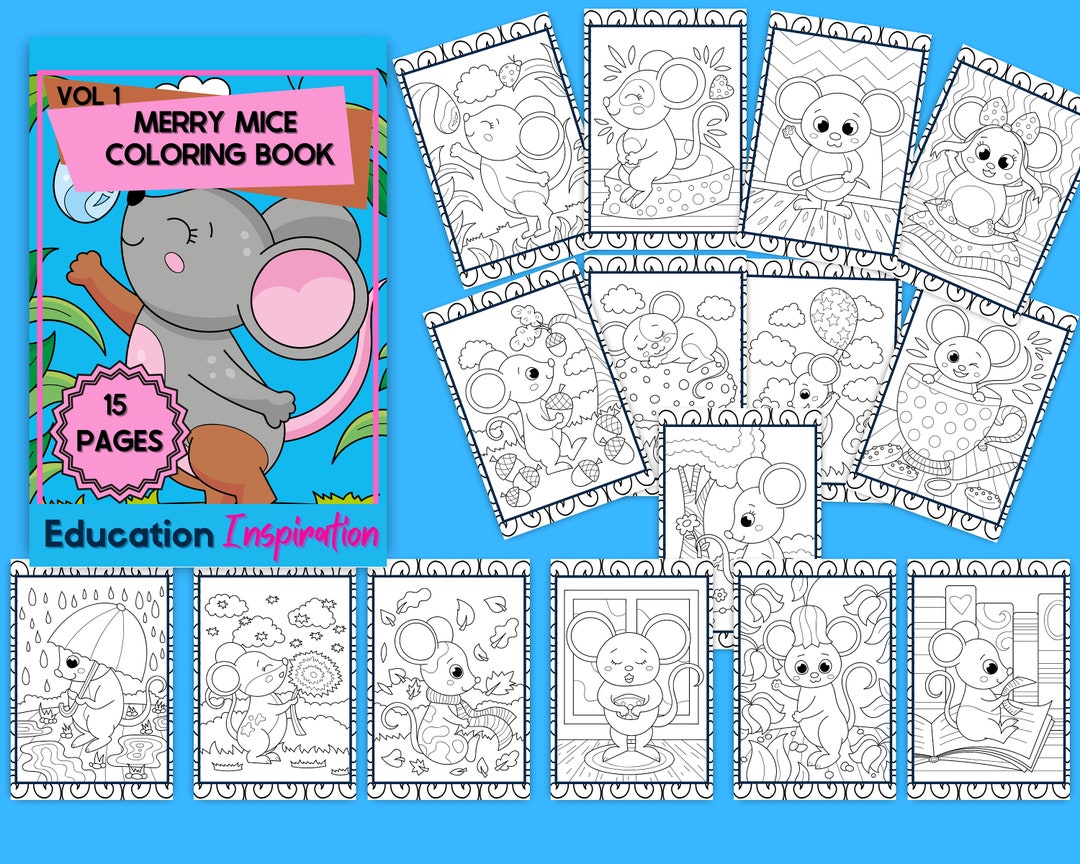 Merry Mouse Coloring, Mice Coloring, Animal Coloring, Kids Coloring ...