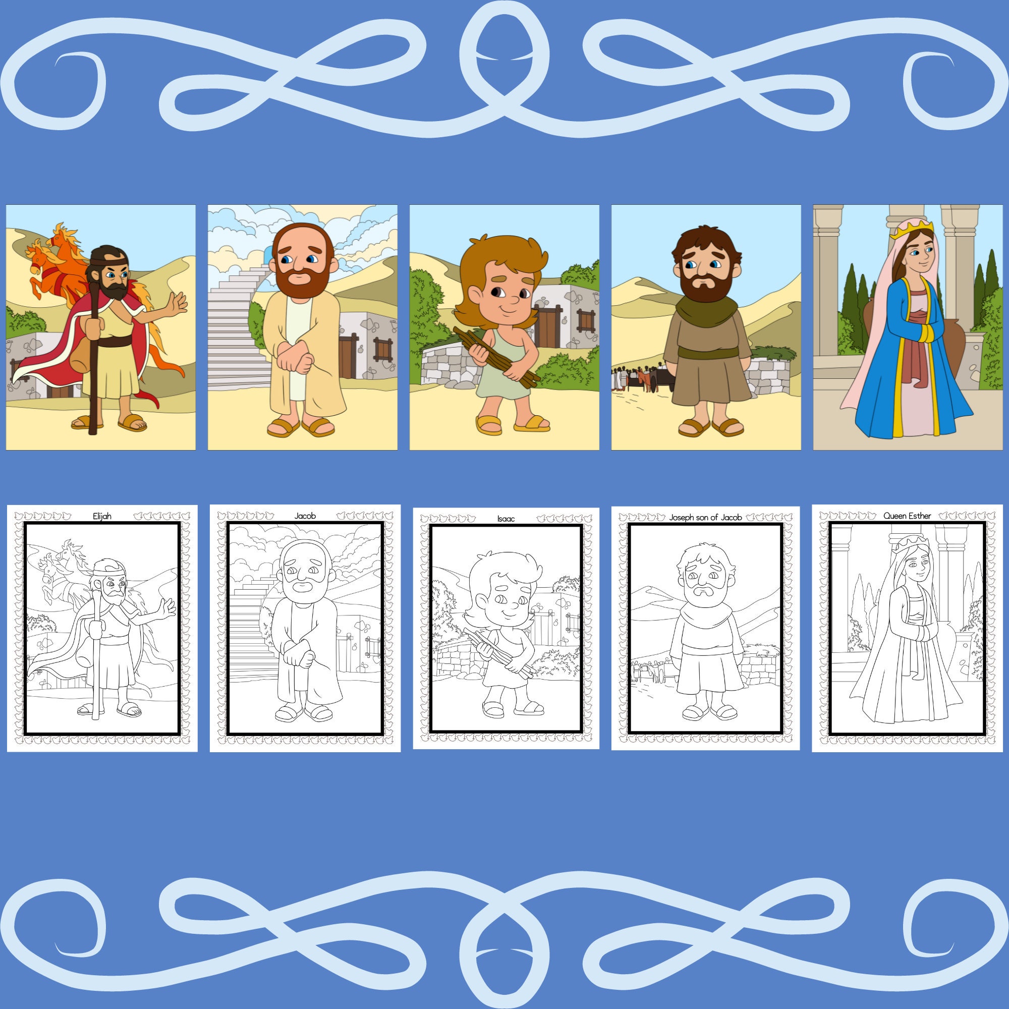 Bible Characters Coloring, Kids Bible Coloring, Bible Coloring ...