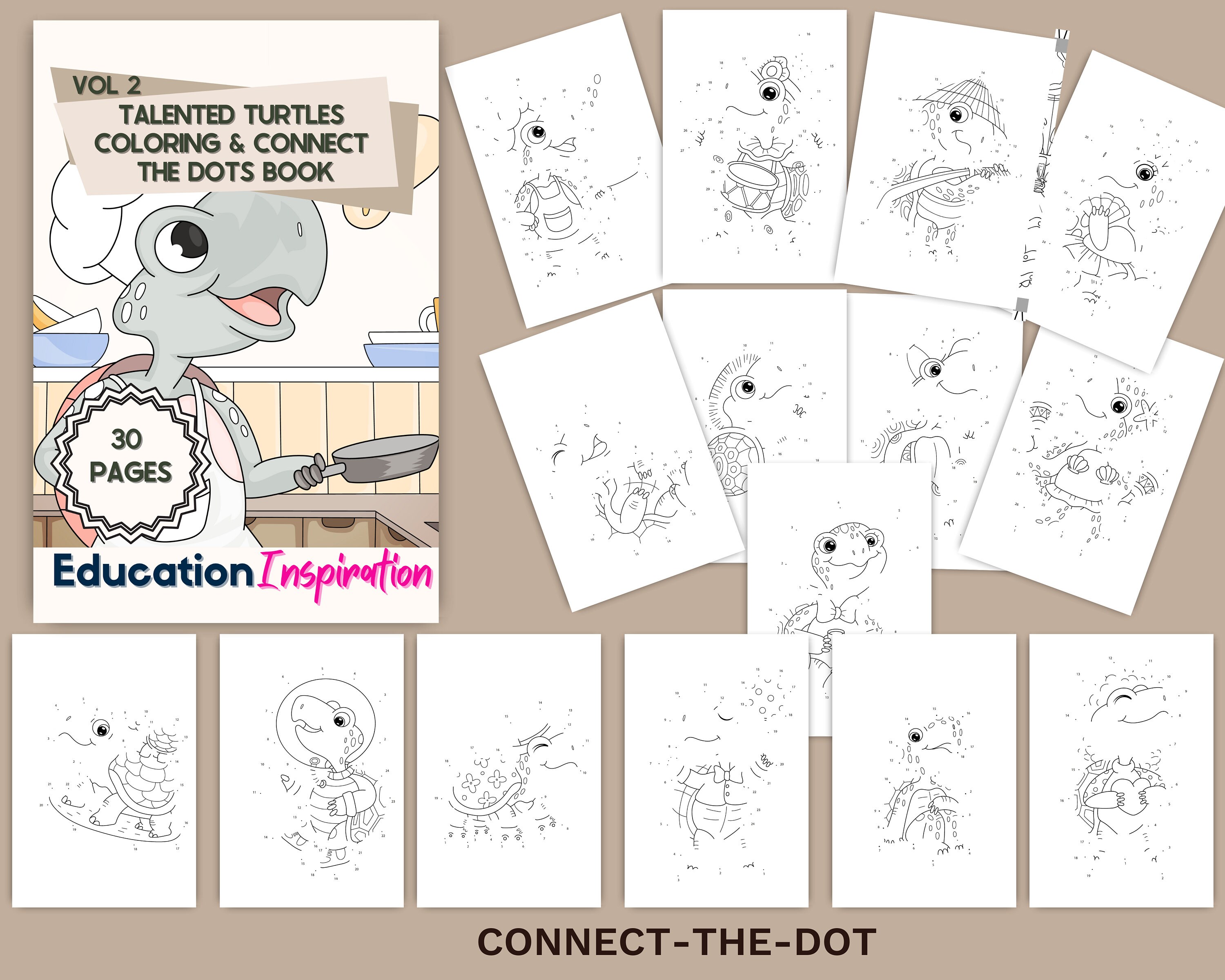 Turtle Coloring, Animal Coloring, Turtles Coloring, Connect the Dot ...
