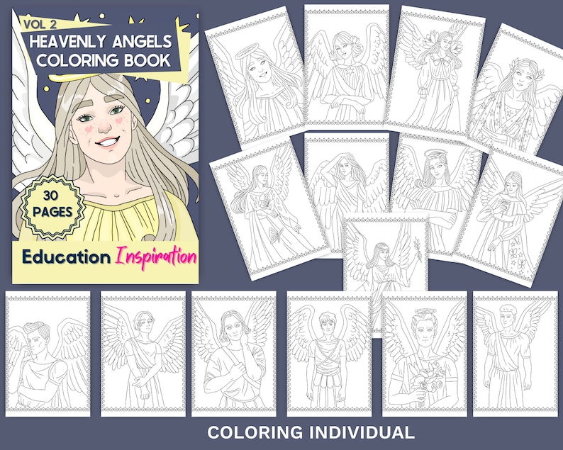Heavenly Angels Coloring, Angel Coloring, Religious Coloring, Christian ...