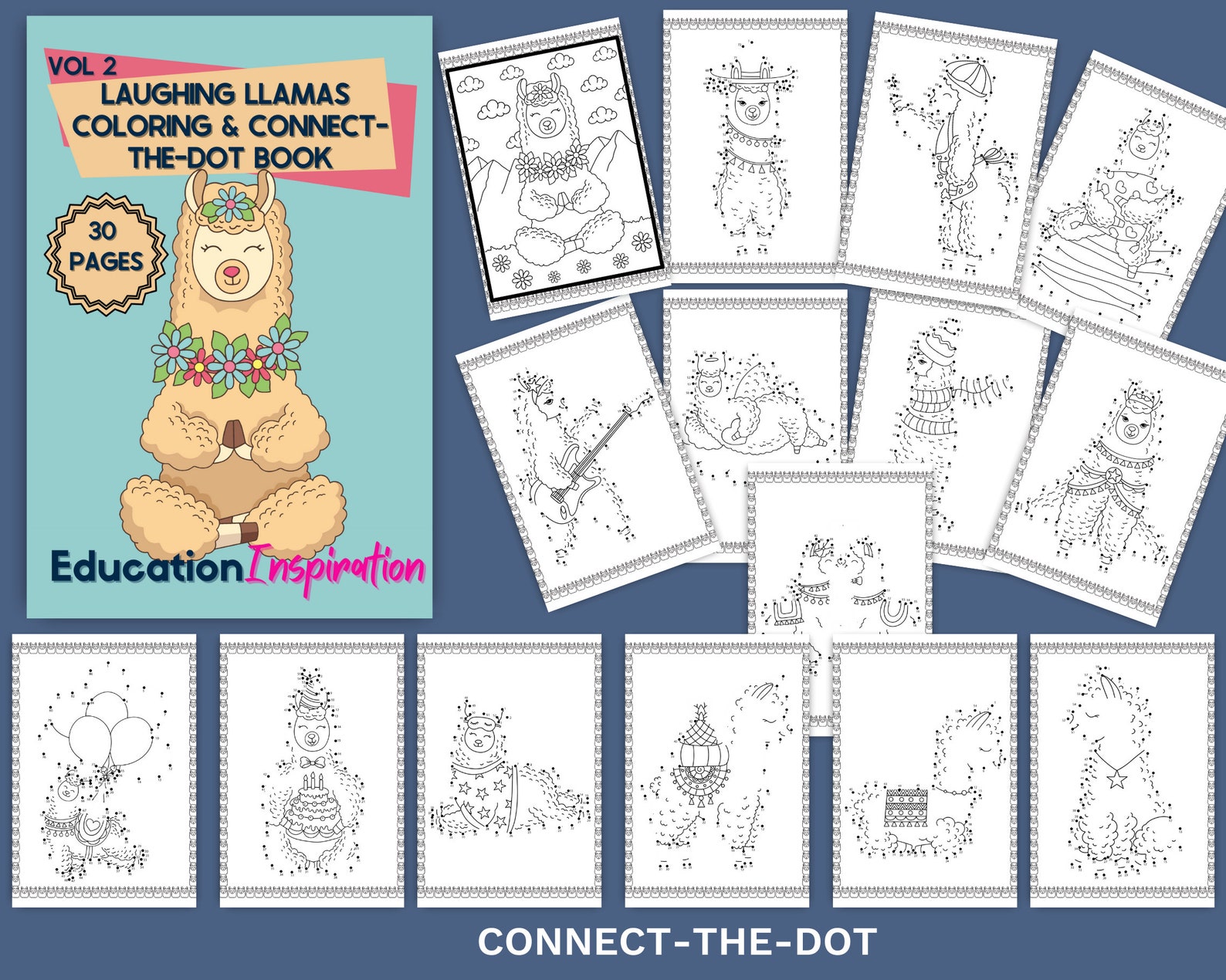 Laughing Llamas Coloring, Llama Coloring, Animal Coloring, Connect the ...