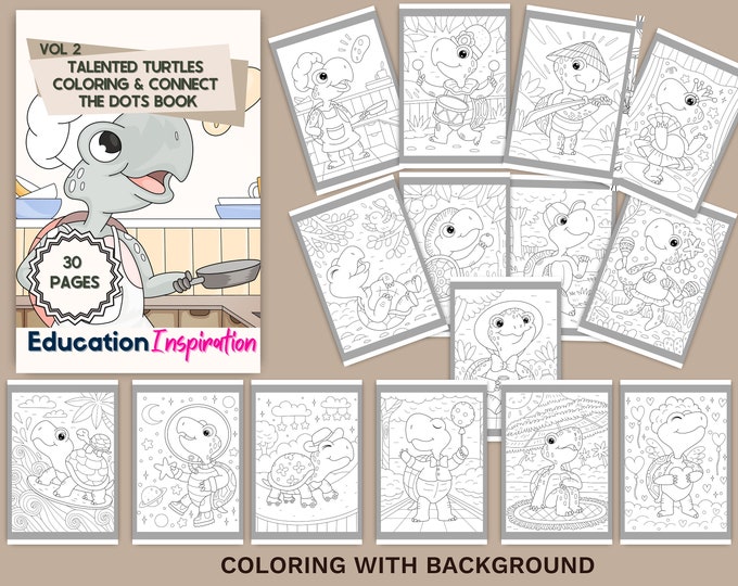 Sea Turtle - Extreme Dot to Dot - PDF Activity and Coloring Page - Etsy ...