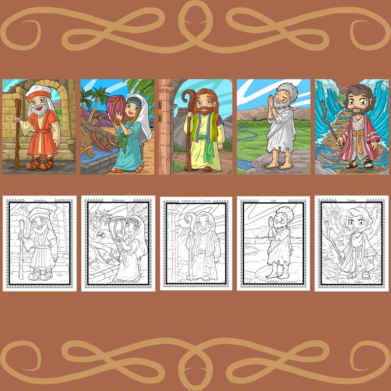 Kids Bible Coloring Book: Old Testament Characters, Connect-the-dots ...