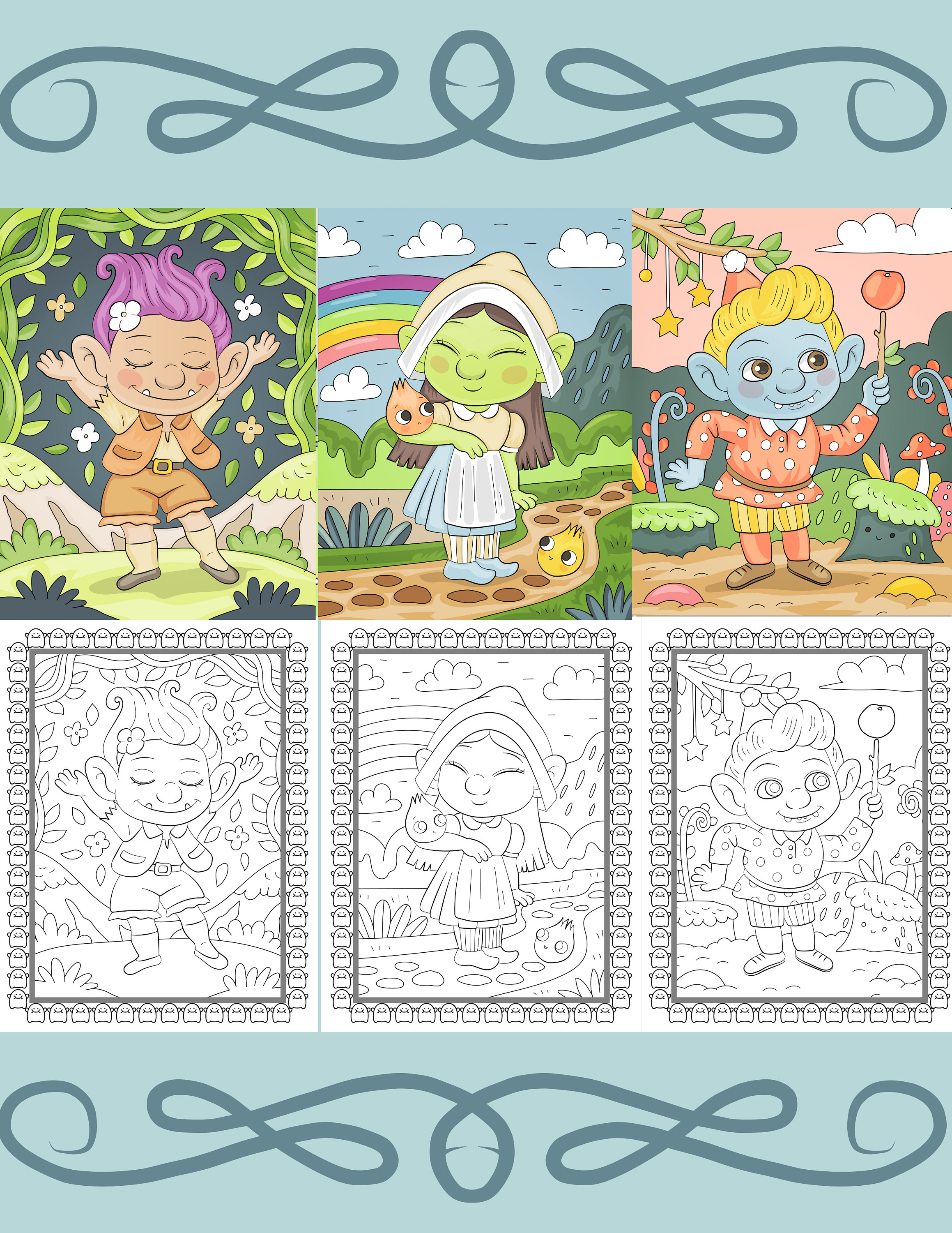 Troll Coloring, Fantasy Coloring, Fairy Tale Coloring, Troll, Ogre ...