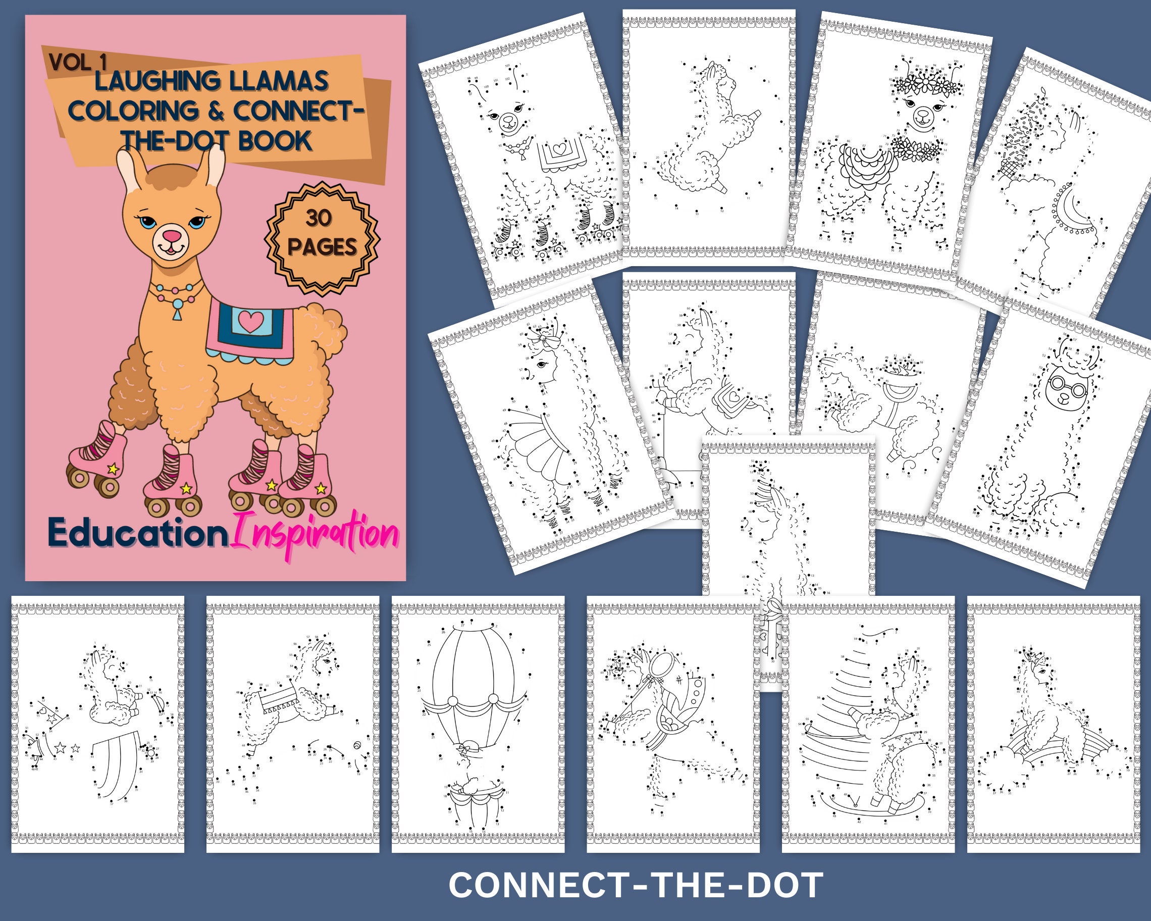 Laughing Llamas Coloring, Llama Coloring, Animal Coloring, Connect the ...