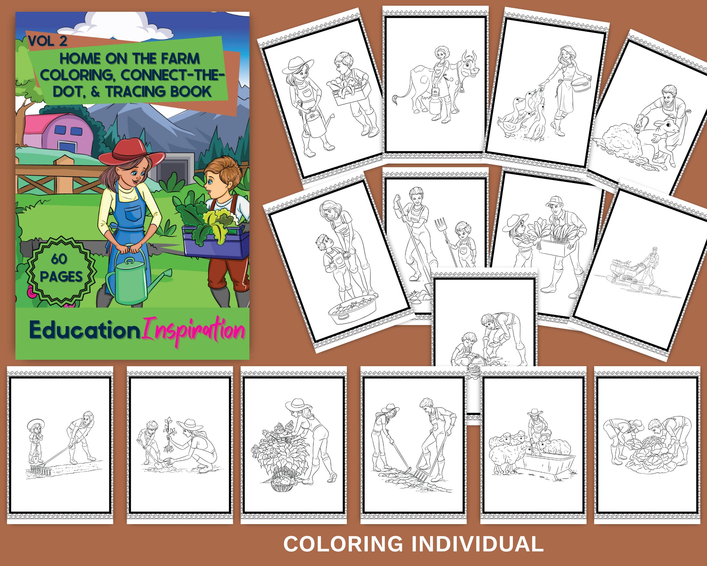 Homestead Farm Coloring, Farm Coloring, Farm Animal Coloring, Garden ...