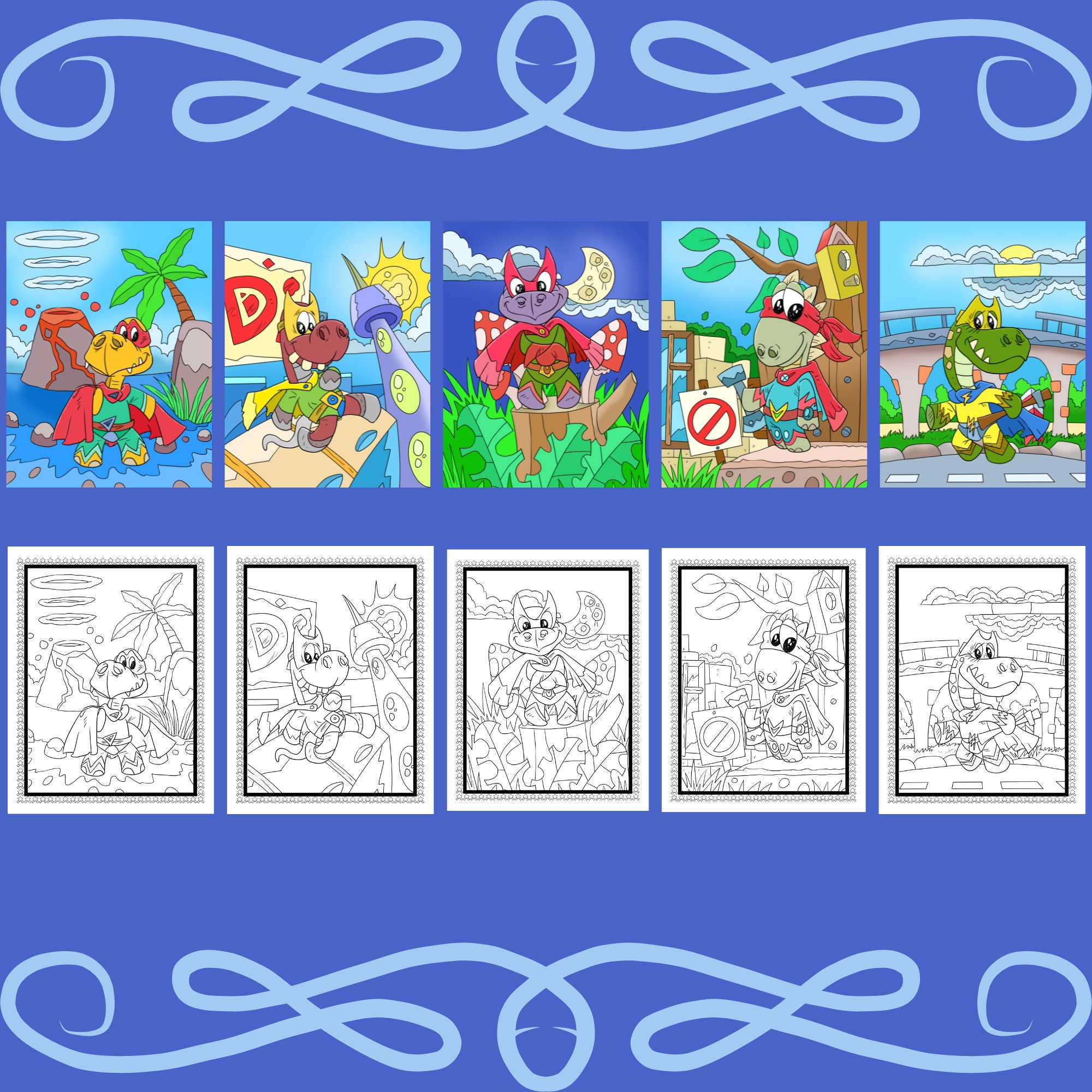 Dinosaur Heroes Coloring, Dinosaur Coloring, Superhero Coloring, Animal ...