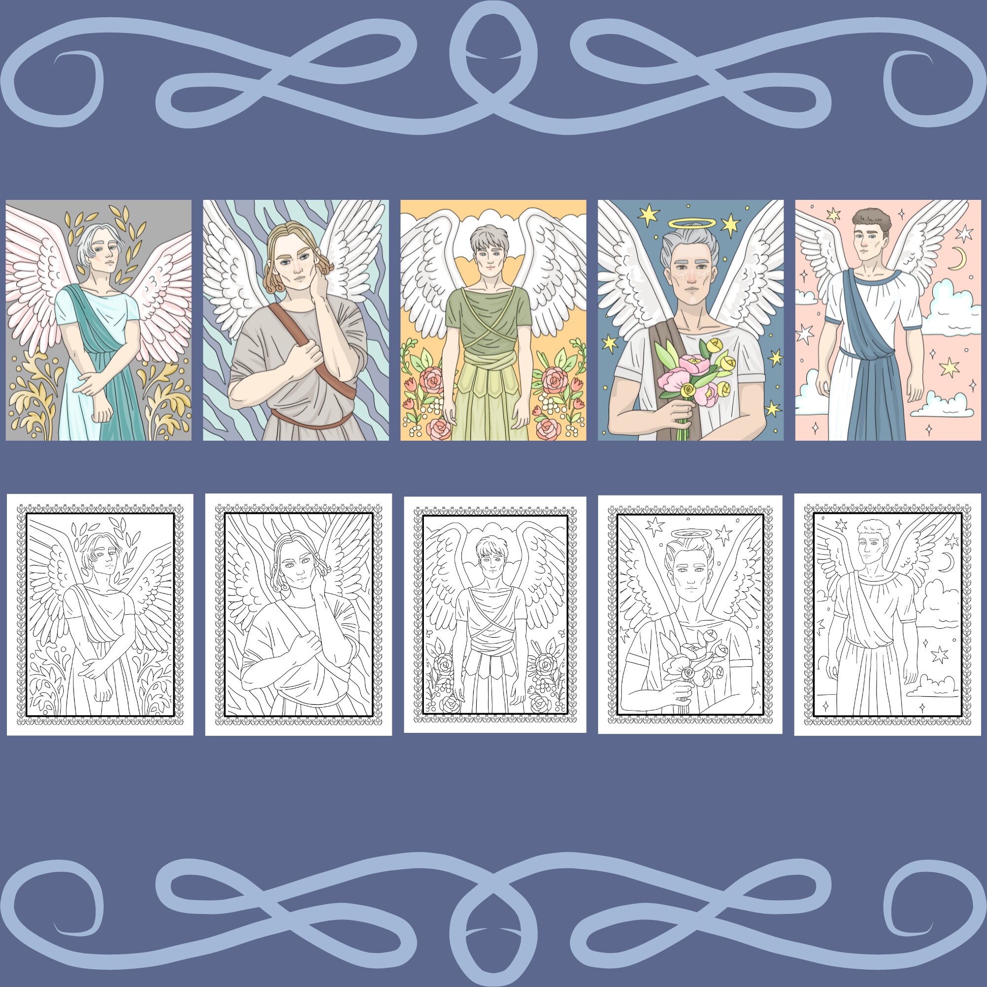 Heavenly Angels Coloring, Angel Coloring, Religious Coloring, Christian ...