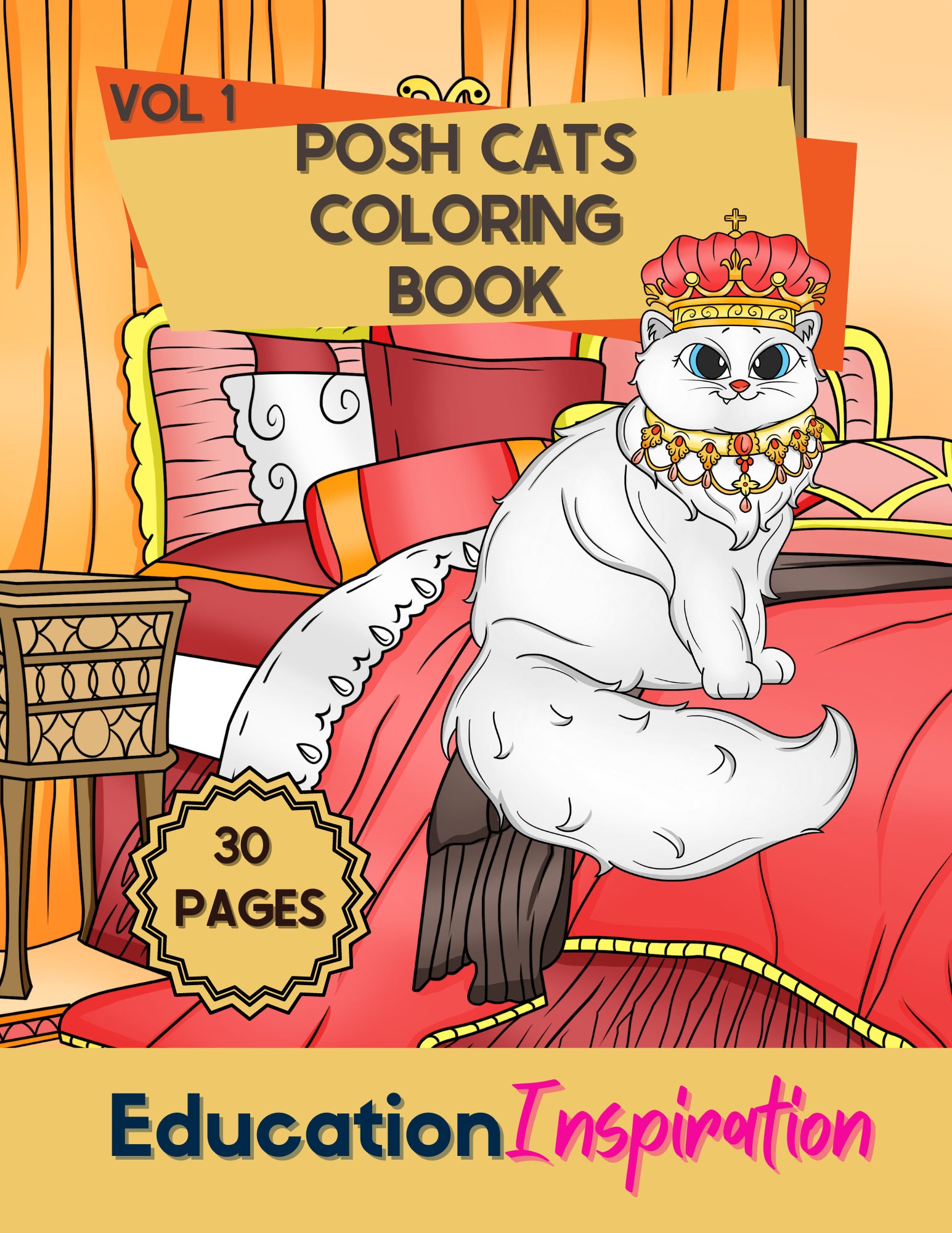 Posh Cats Coloring, Cat Coloring, Pet Coloring, Animal Coloring, Cat ...