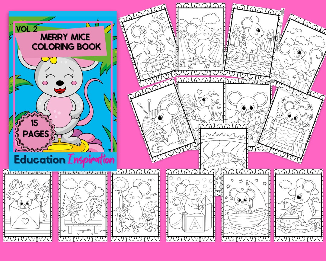 Merry Mouse Coloring, Mice Coloring, Animal Coloring, Kids Coloring ...