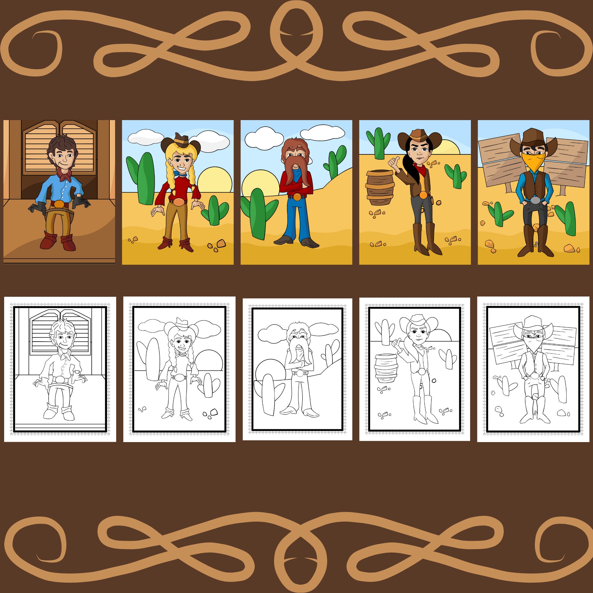 Cowboy Coloring, Western Coloring, Cowgirl Coloring, Wild West Coloring ...