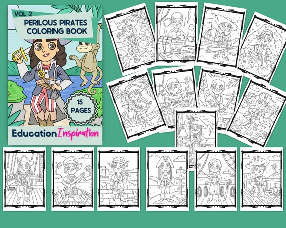 Pirates Coloring Pirate Coloring Adventure Coloring Pirate - Etsy