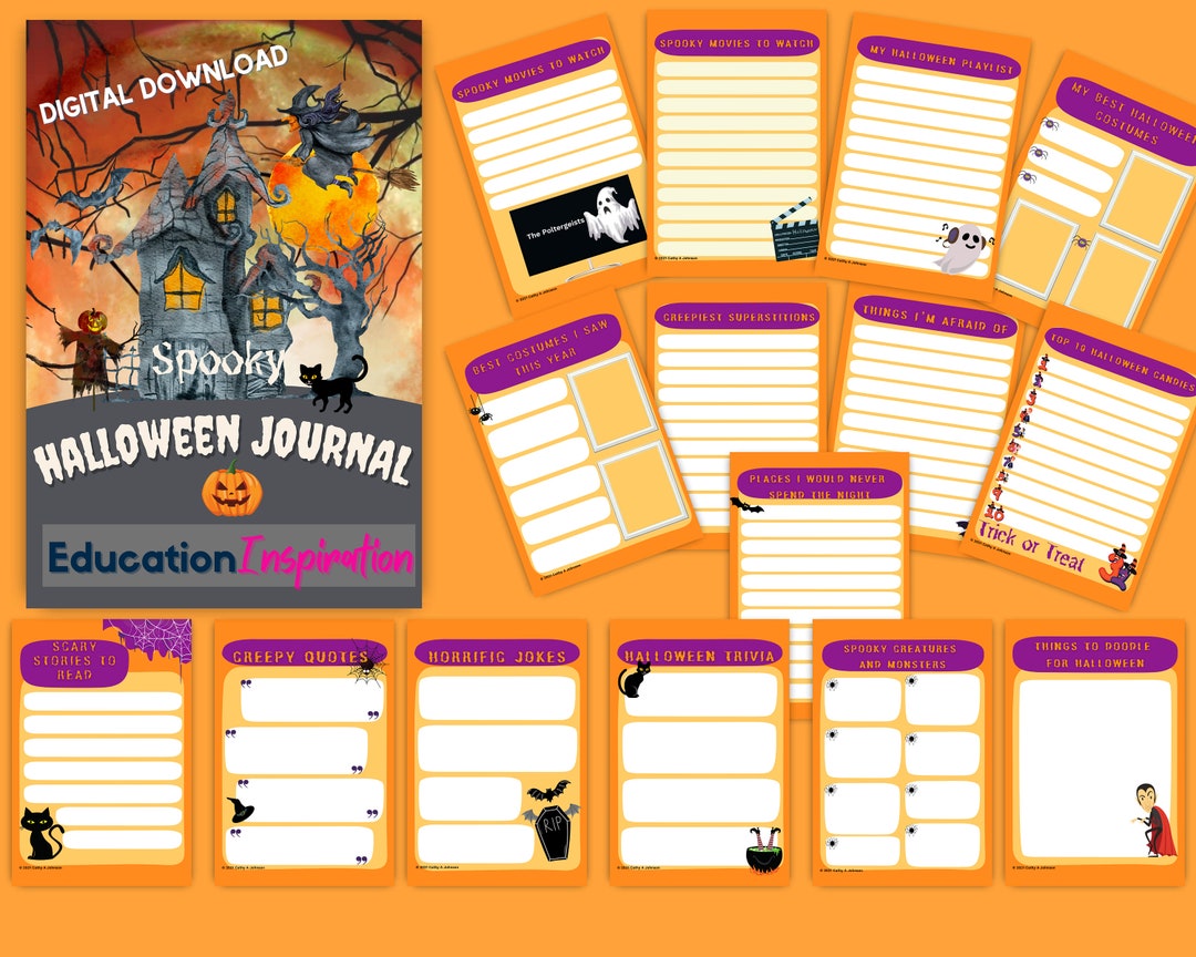 Spooky Halloween Journal, Halloween Journal Kit, Halloween List ...