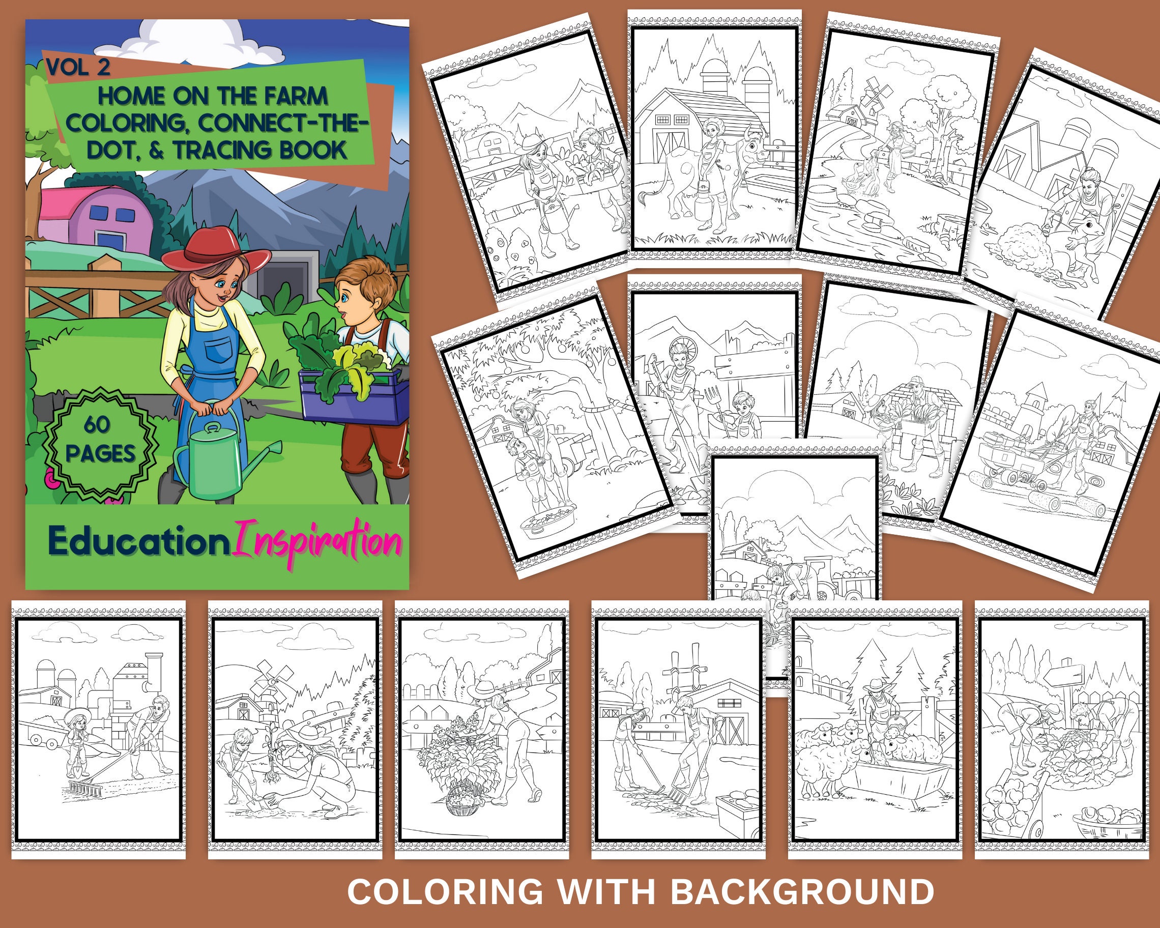 Homestead Farm Coloring, Farm Coloring, Farm Animal Coloring, Garden ...