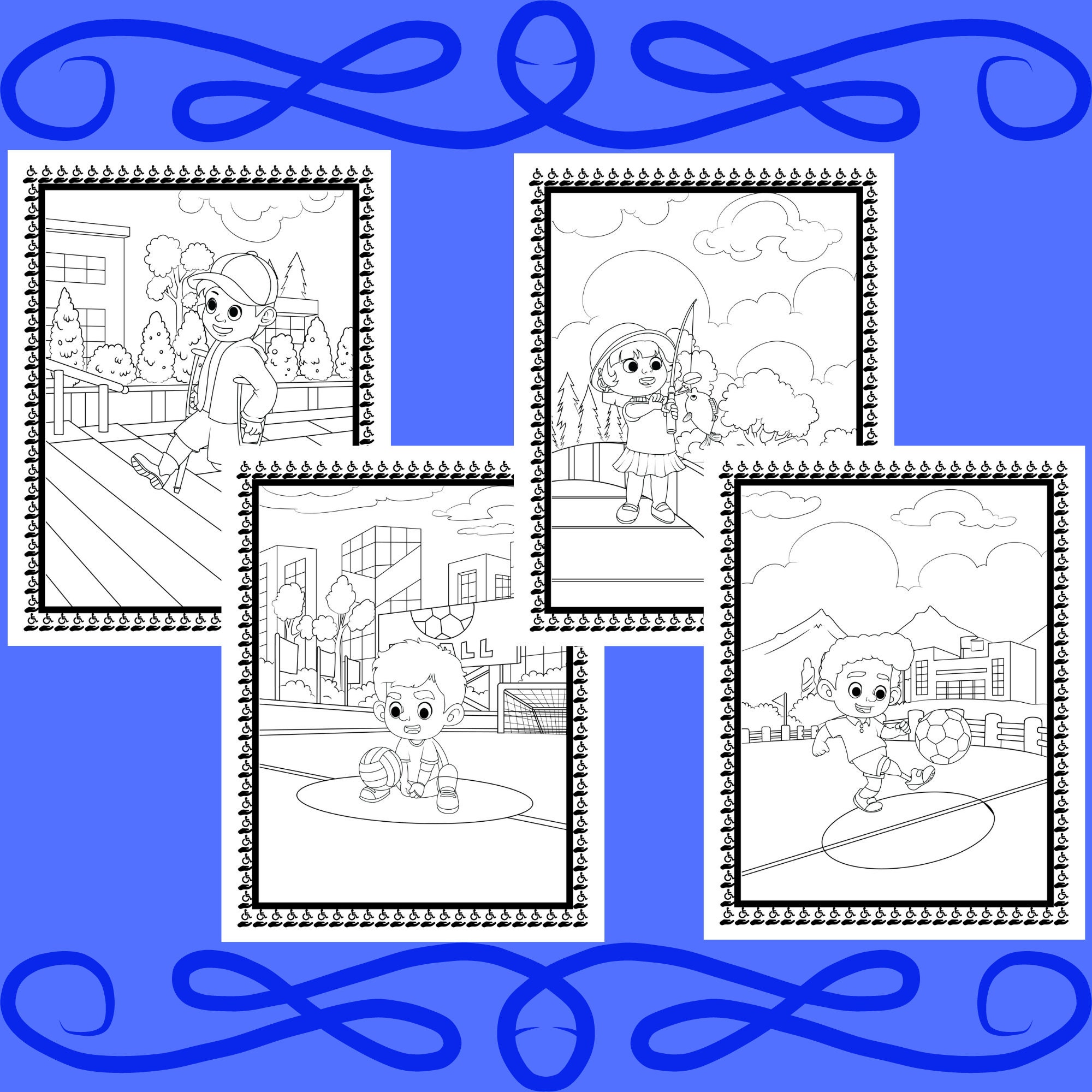 Special Kids Coloring, Diversity Coloring, Sports Coloring, School ...