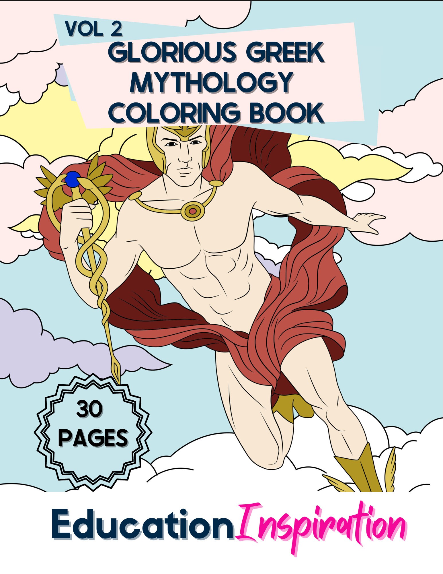 Greek Mythology Coloring Pages: Ancient Gods, Vol. 2 (digital Download ...