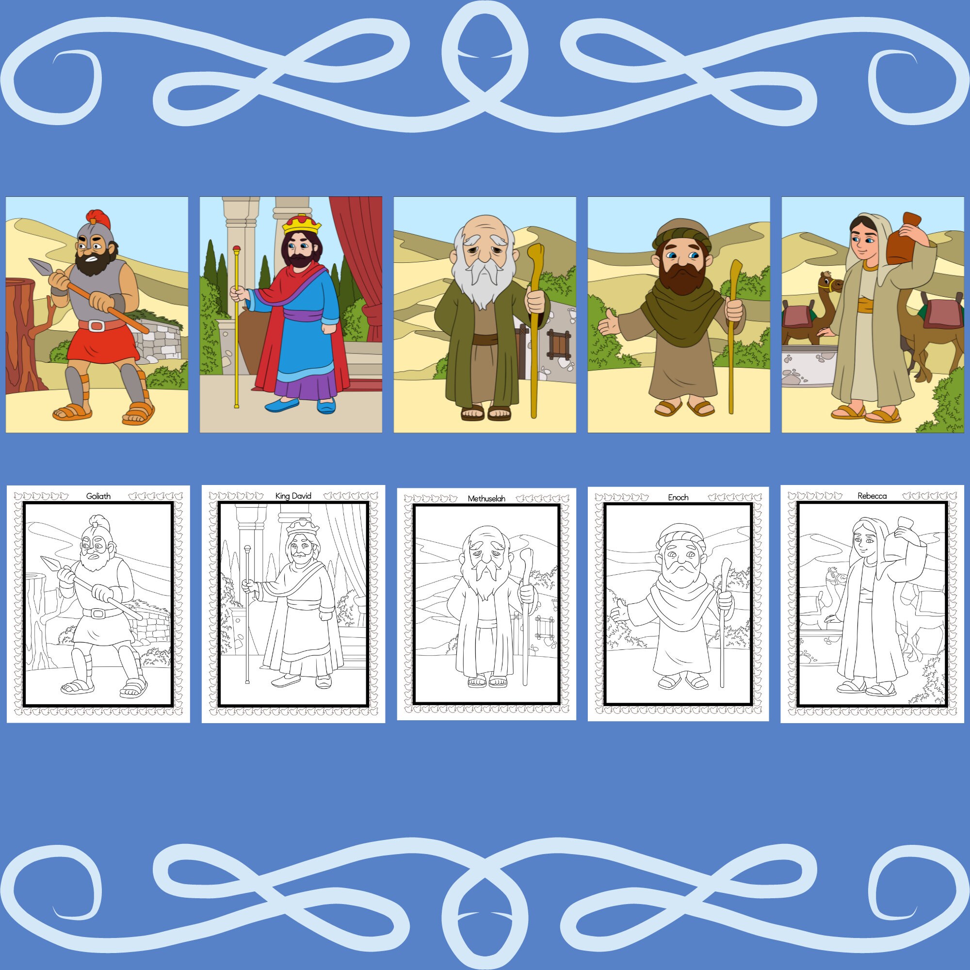 Bible Characters Coloring, Kids Bible Coloring, Bible Coloring ...
