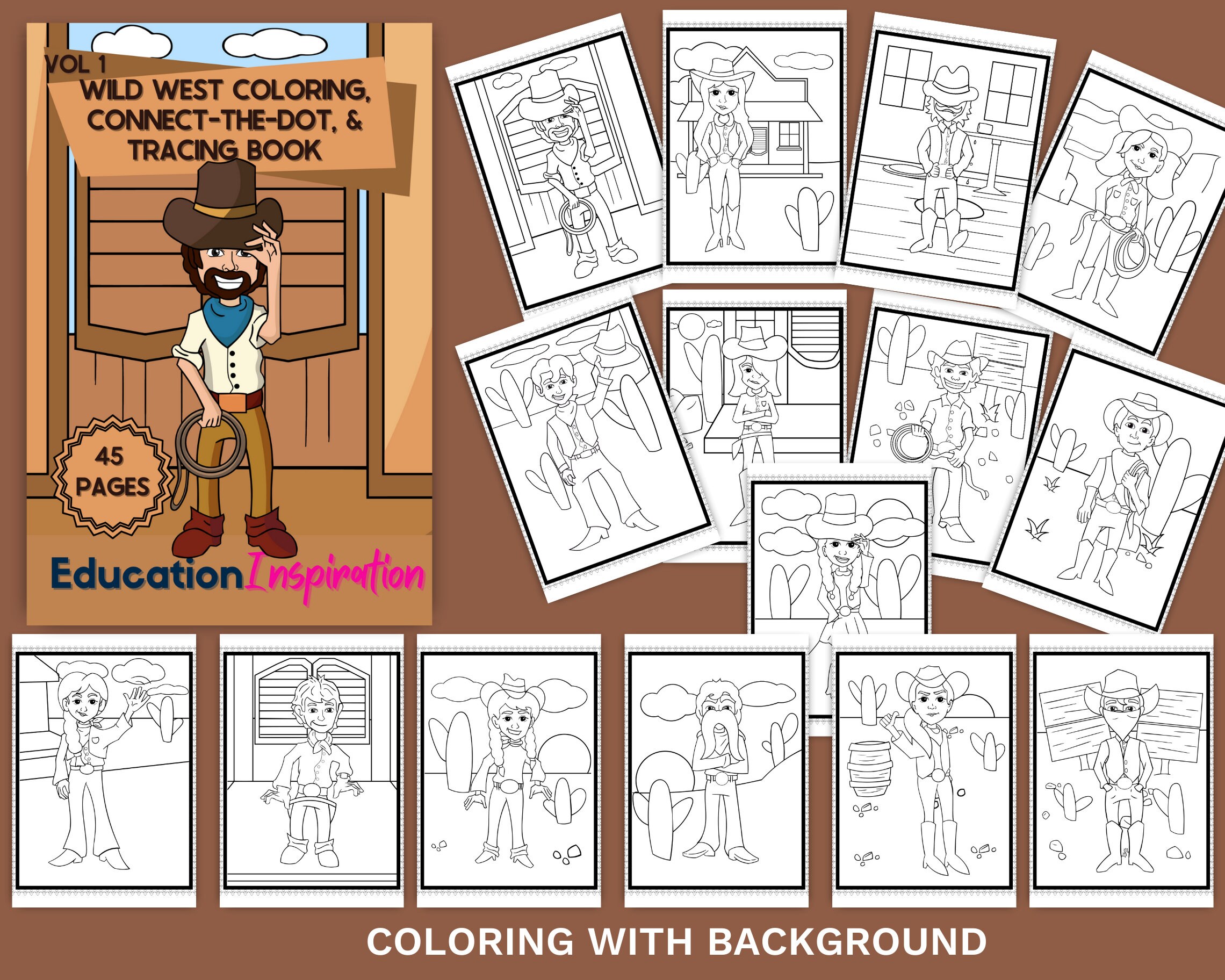 Cowboy Coloring, Western Coloring, Cowgirl Coloring, Wild West Coloring ...