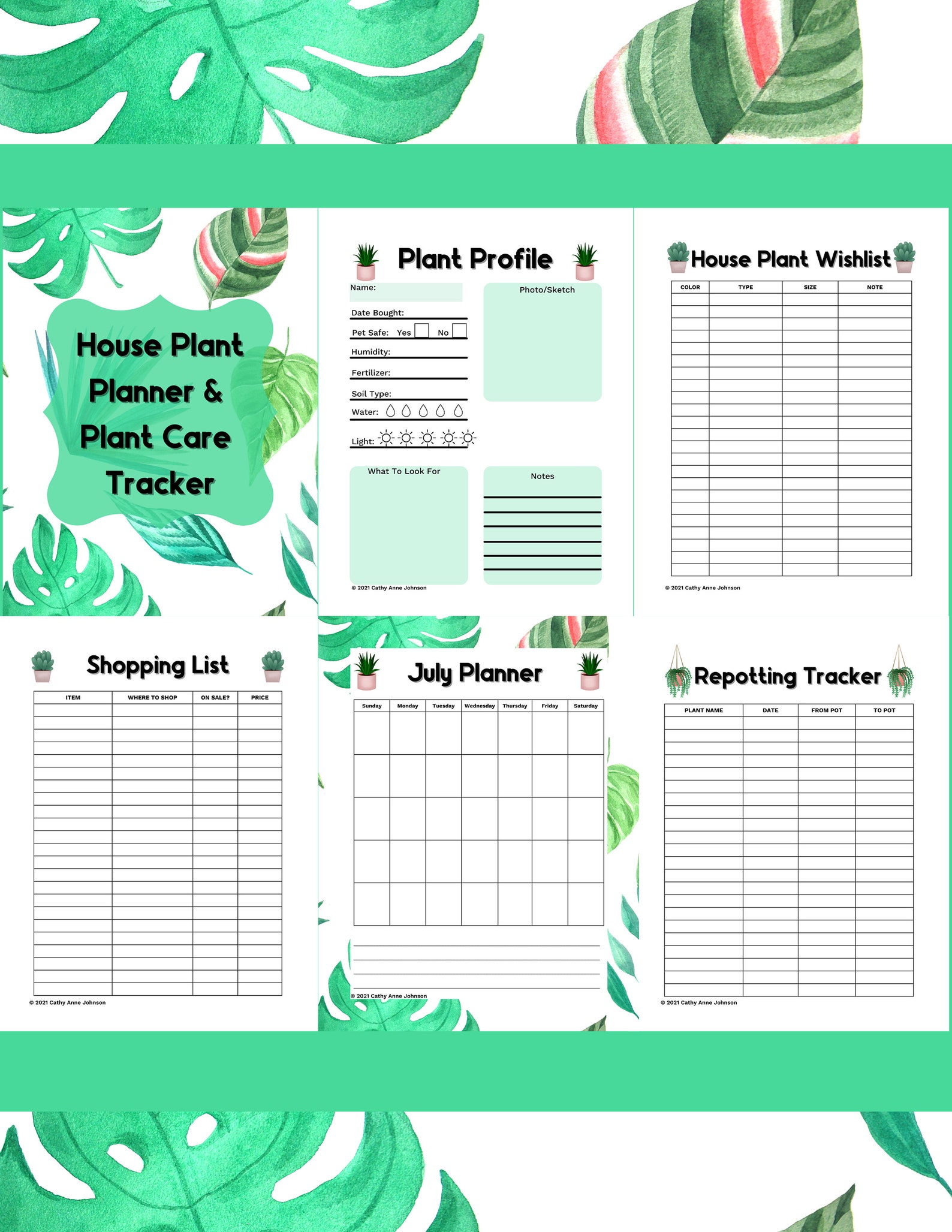 House Plant Planner, Plant Tracker, Plant Journal, Plant Care Printable ...