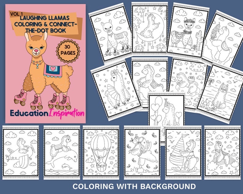Laughing Llamas Coloring, Llama Coloring, Animal Coloring, Connect the ...