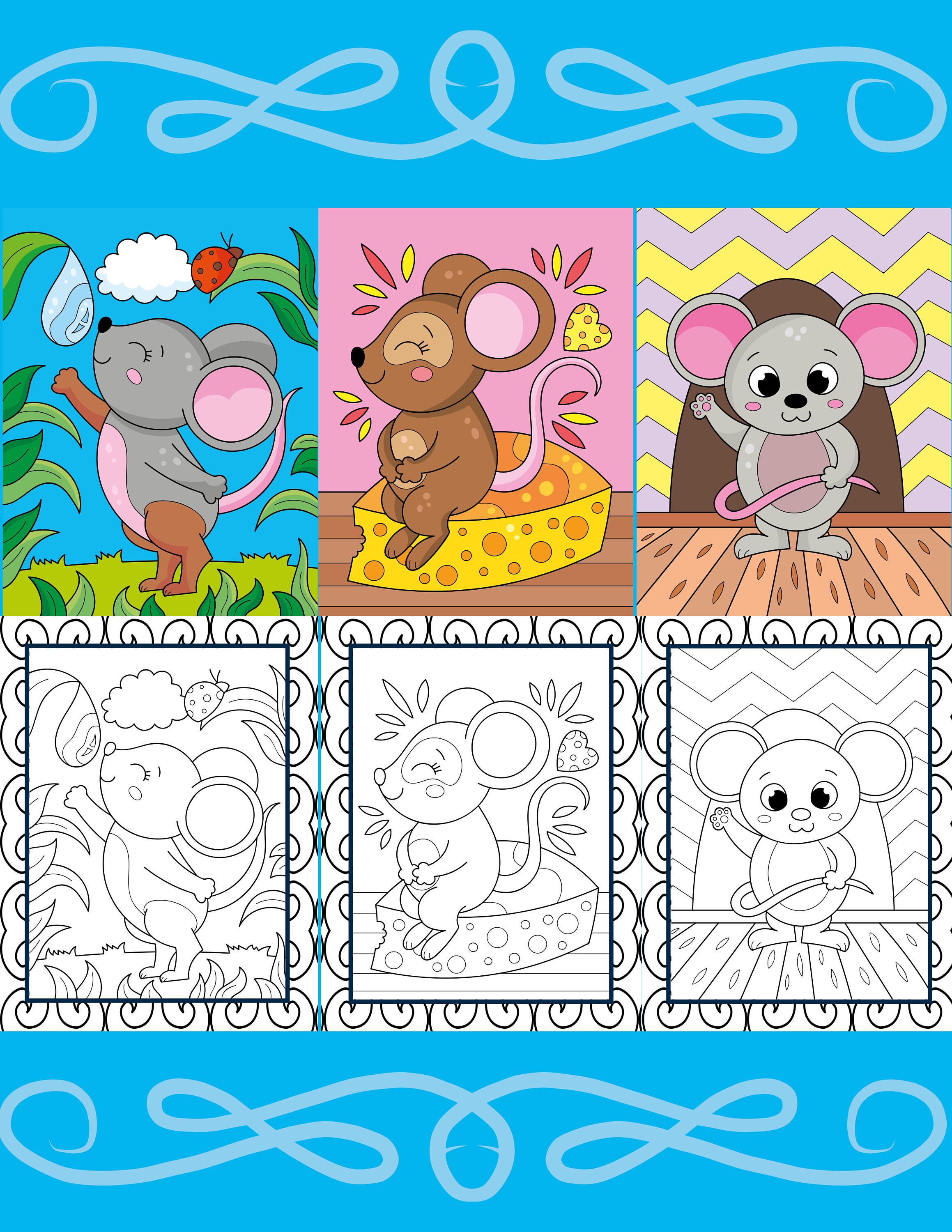 Merry Mouse Coloring, Mice Coloring, Animal Coloring, Kids Coloring ...