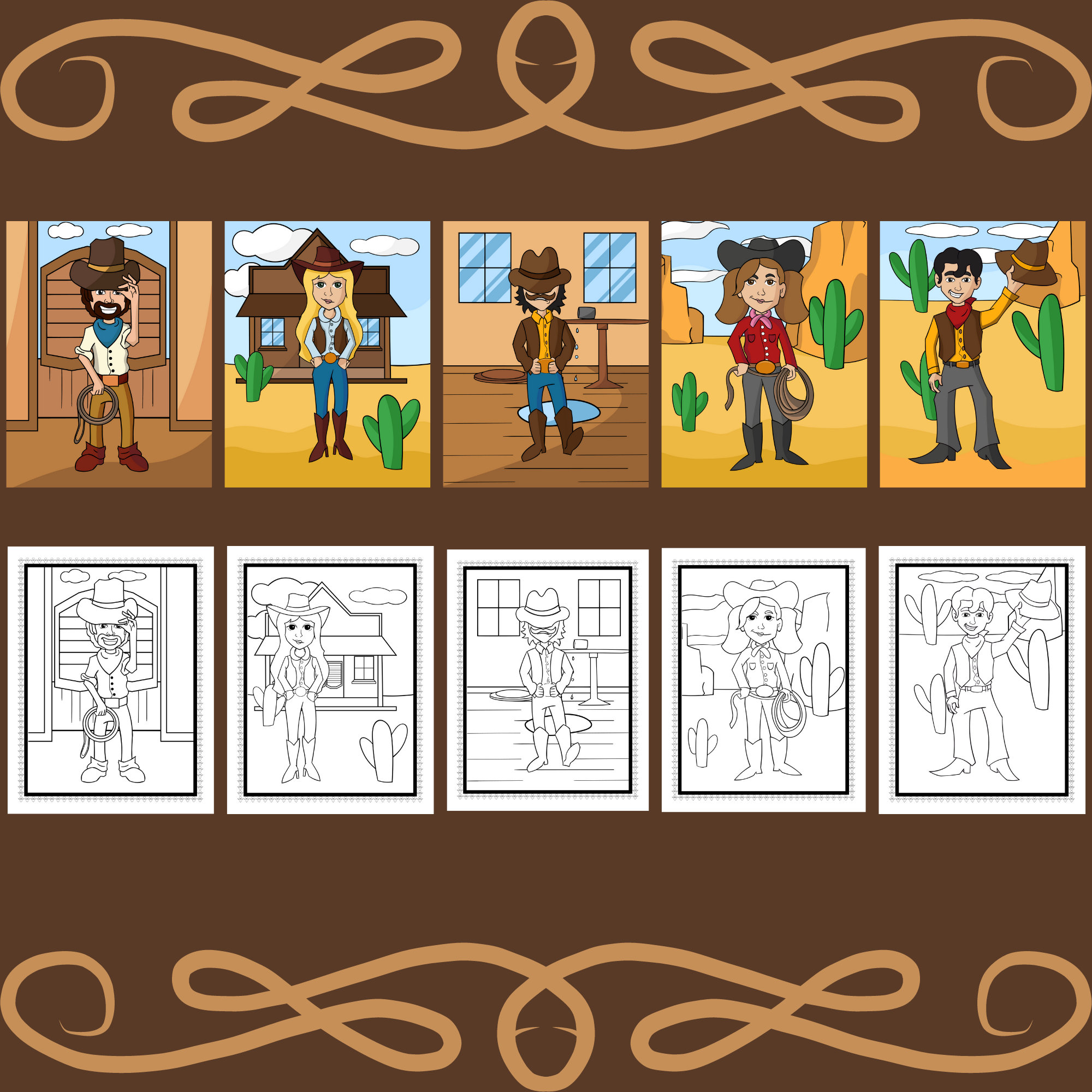 Cowboy Coloring, Western Coloring, Cowgirl Coloring, Wild West Coloring ...